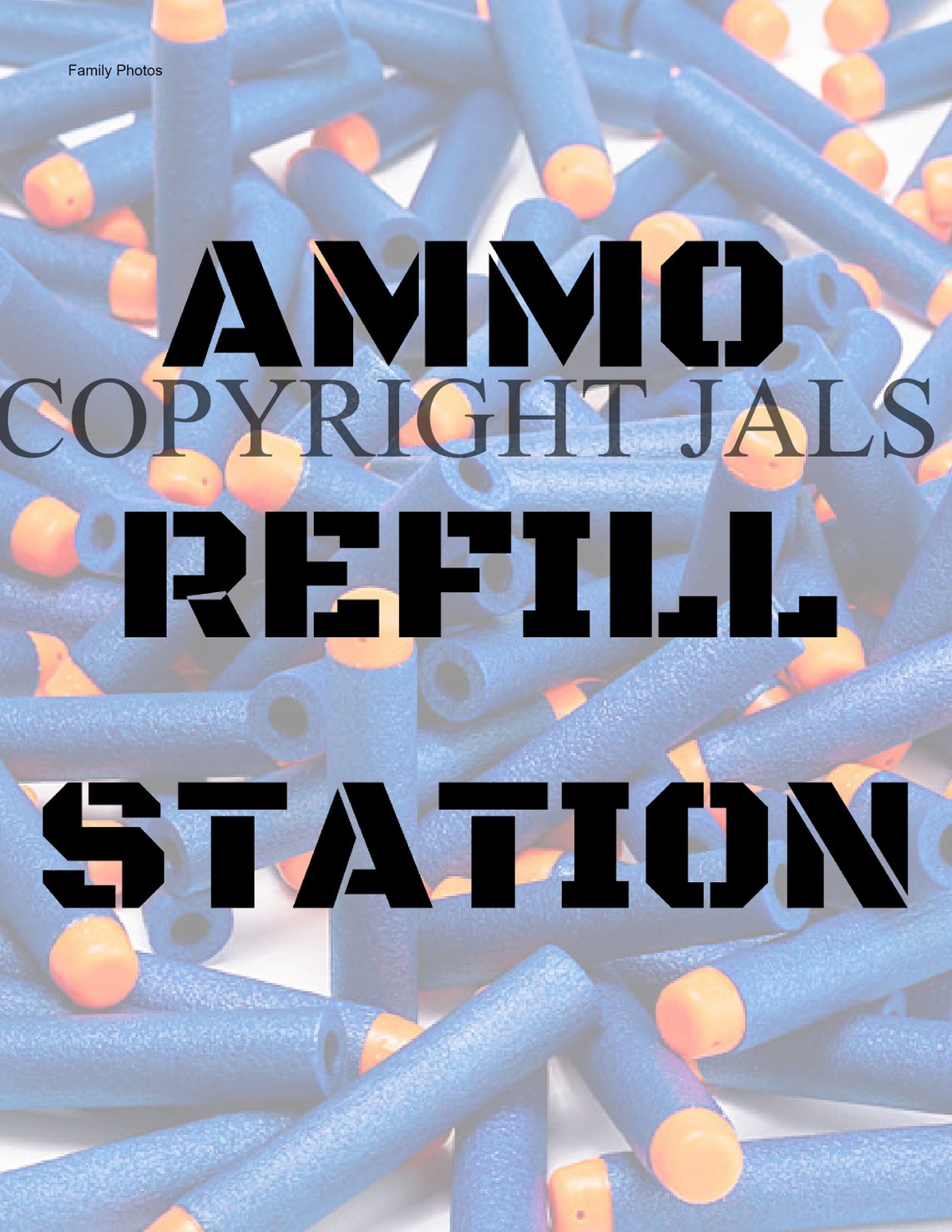 Ammo Refill Station Nerf Wars Sign Download, Nerf Party Downloads, Nerf ...