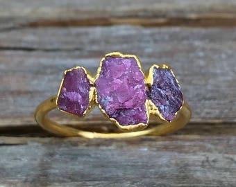 Raw ruby ring | Etsy