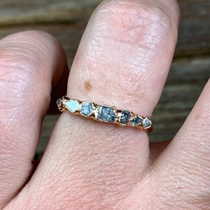 Diamond Splinter Ring / Salt and Pepper Diamond Ring / Raw - Etsy