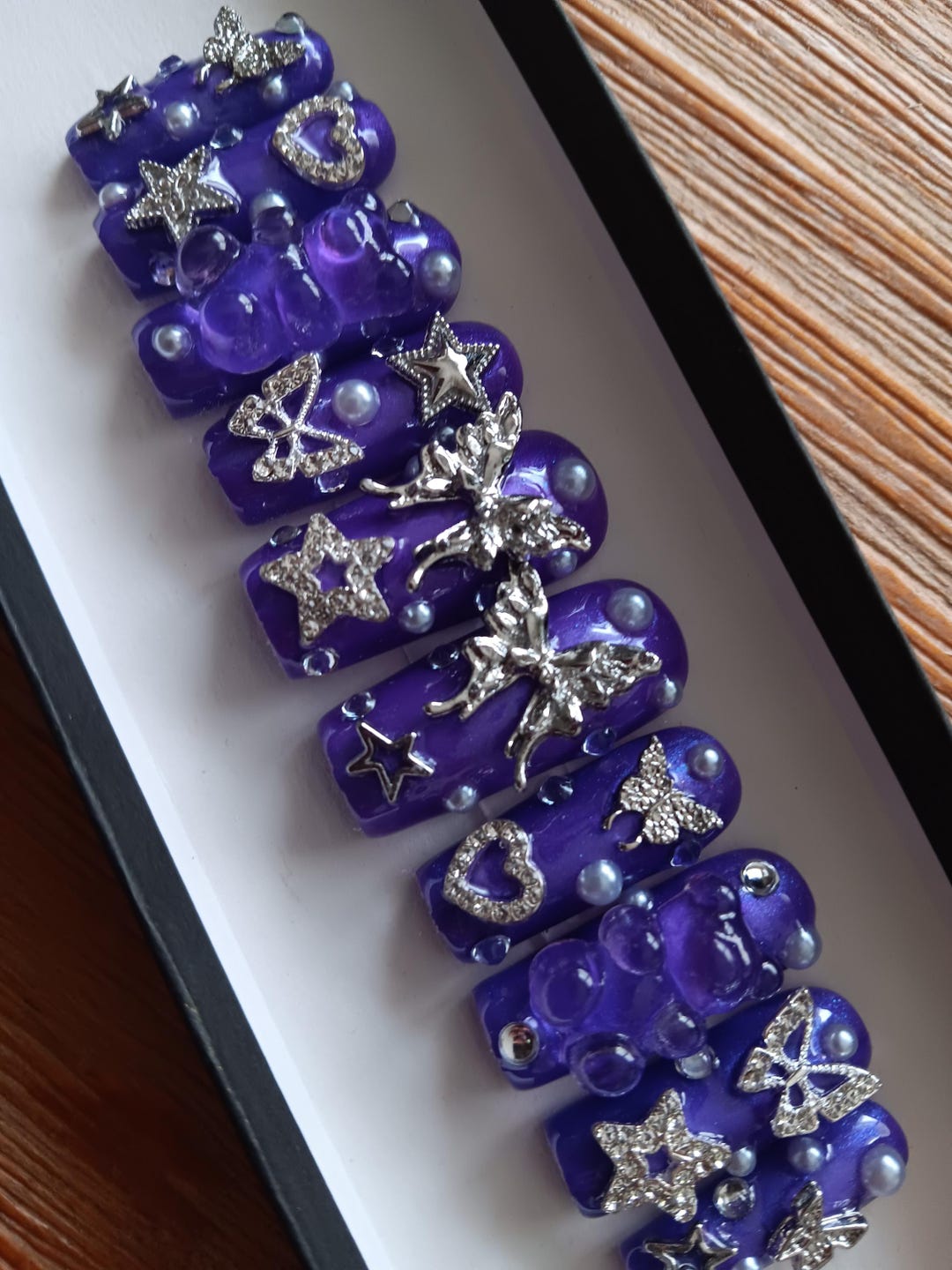 Purple Punkie Press on Nails Set - Etsy
