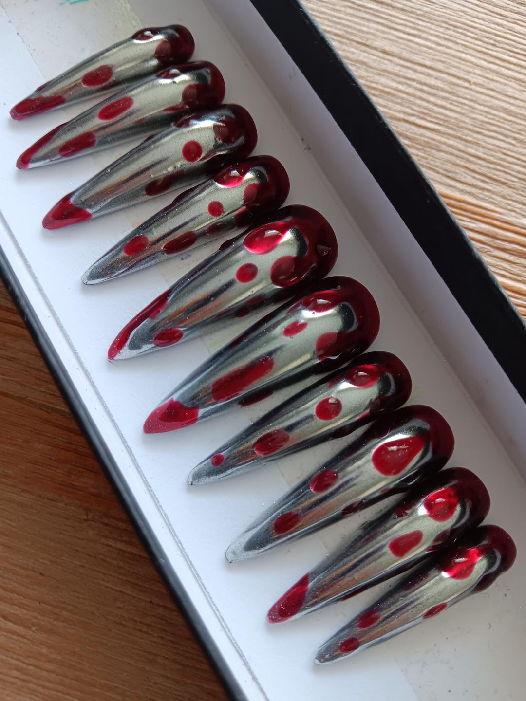 Bloody Vampire Claws Halloween Handpainted Press on Nails Set - Etsy