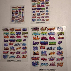 Graffiti Words (clean) Nail Art Sticker Transfers 32 per Sheet - Etsy