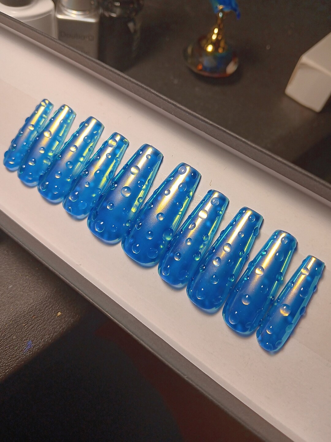 3D Waterdrop Splash Press on Nails Set - Etsy