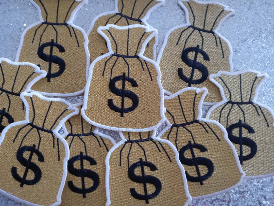 4 Inch Gold Money Bag Iron-on Patch - Etsy