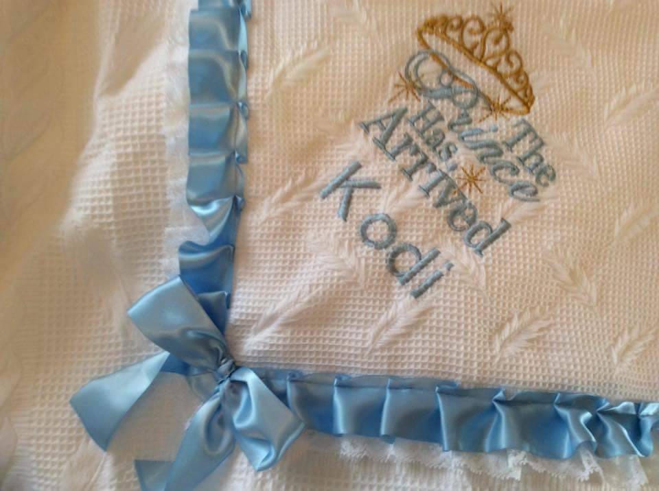 Romany Baby Shawl Prince Has Arrived Can Be Done With or Without Name ...