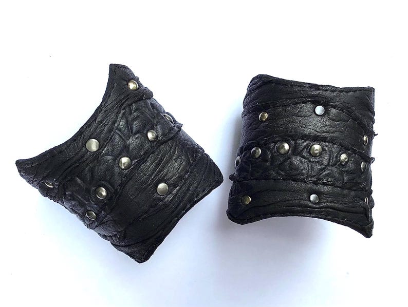 Cuff Bracelet,wristband,armband Black Studded Leather,goth,biker,punk ...