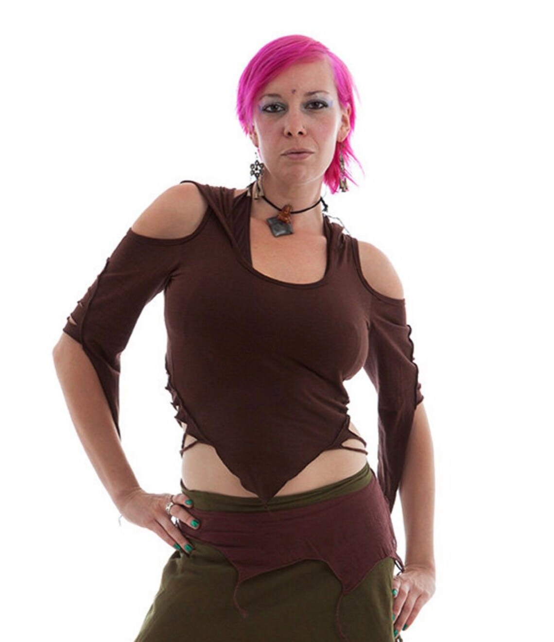 Slashed-back-top-cotton With Long Pointy - Etsy