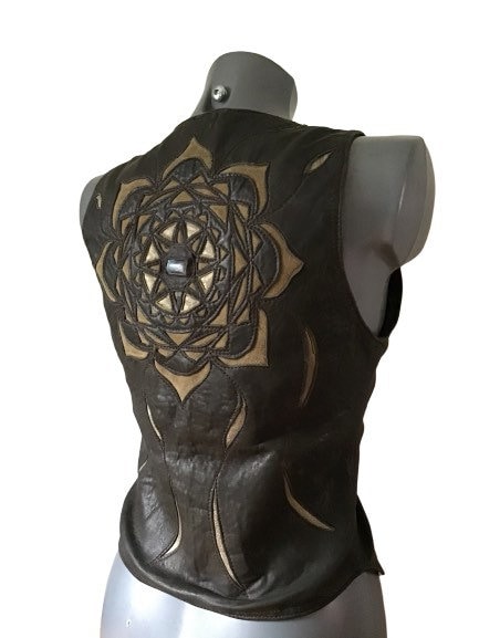 Leather Handmade Vest With Decorative | Etsy