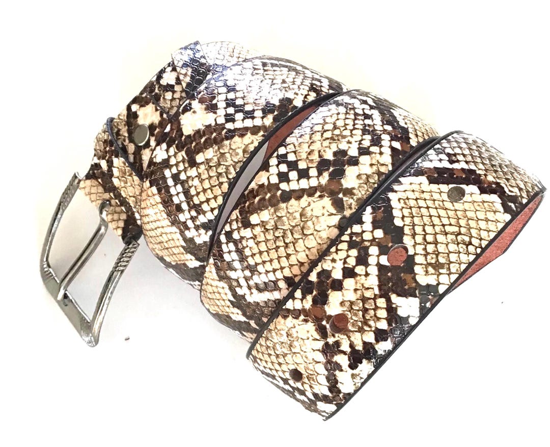 Handmade Leather Belt With Snake Print,biker,western,tribal,etnic - Etsy