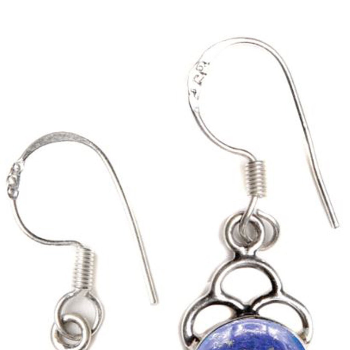Lapis Earrings Sterling Silver Earrings Oval Gemstone Etsy