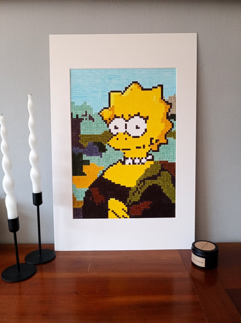 Mona Lisa Simpson Pixel Art - Etsy