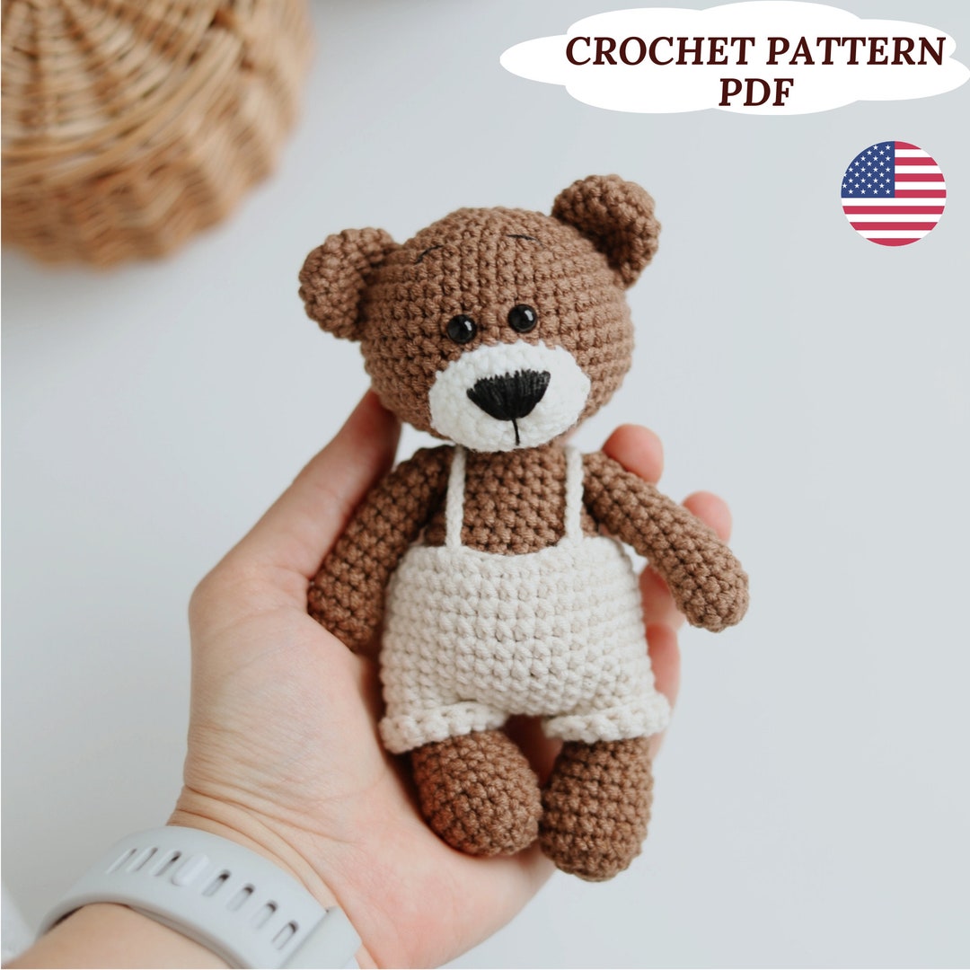Mini Crochet Bear Amigurumi Pattern, Pocket Forest Animal, Keychain ...