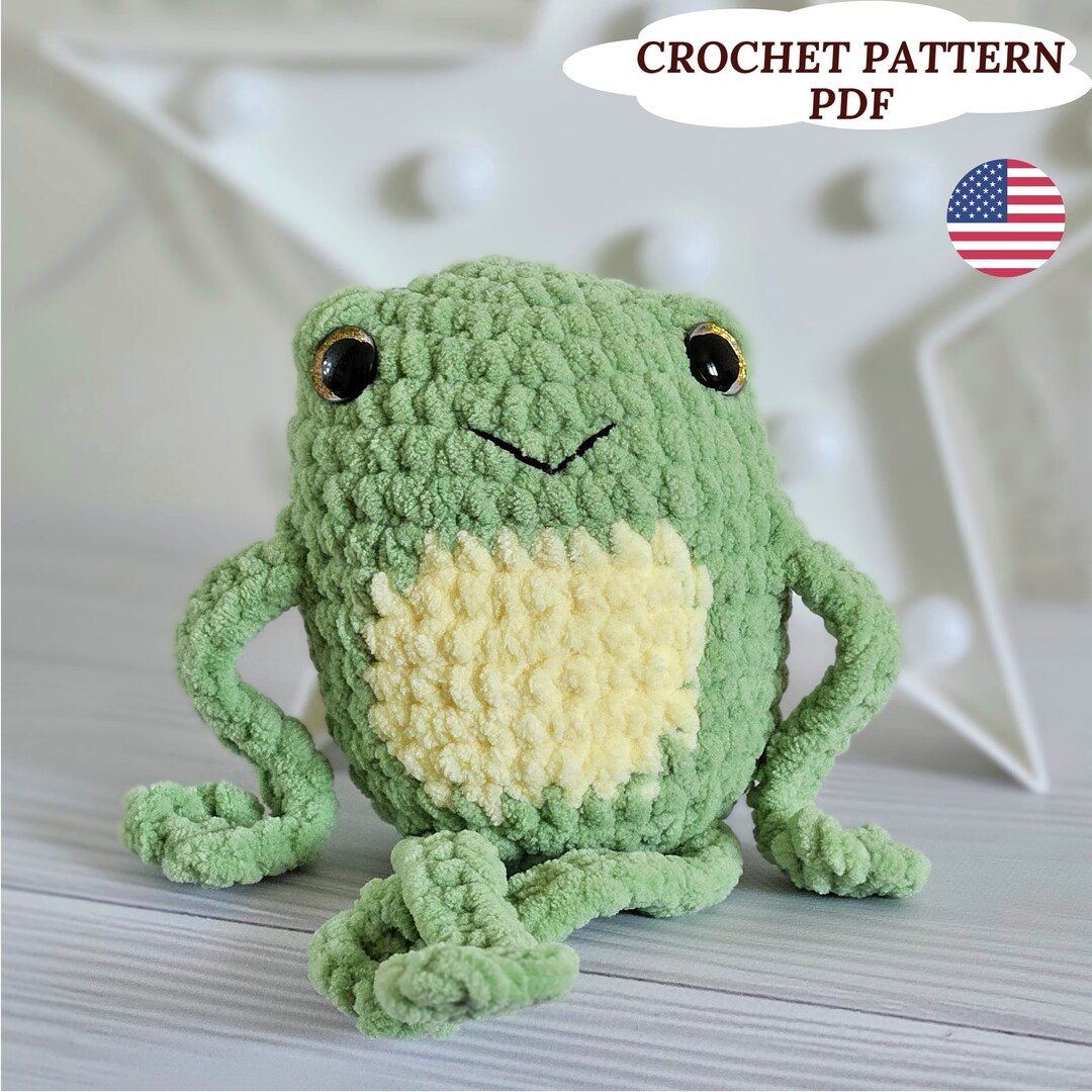 No Sew Frog Crochet Pattern, Amigurumi Frog Plush Pattern, Leggy Frog ...