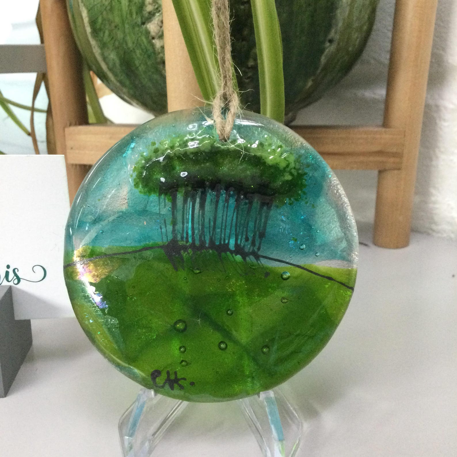 Fused Glass Nearly Home Trees Disc Hanger, Nearly There Trees - Etsy UK