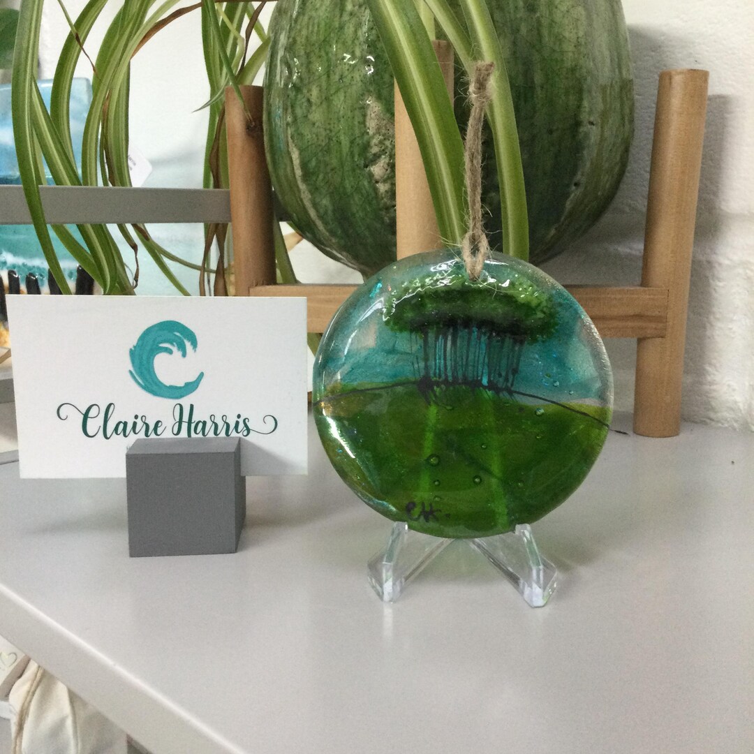 Fused Glass Nearly Home Trees Disc Hanger, Nearly There Trees - Etsy