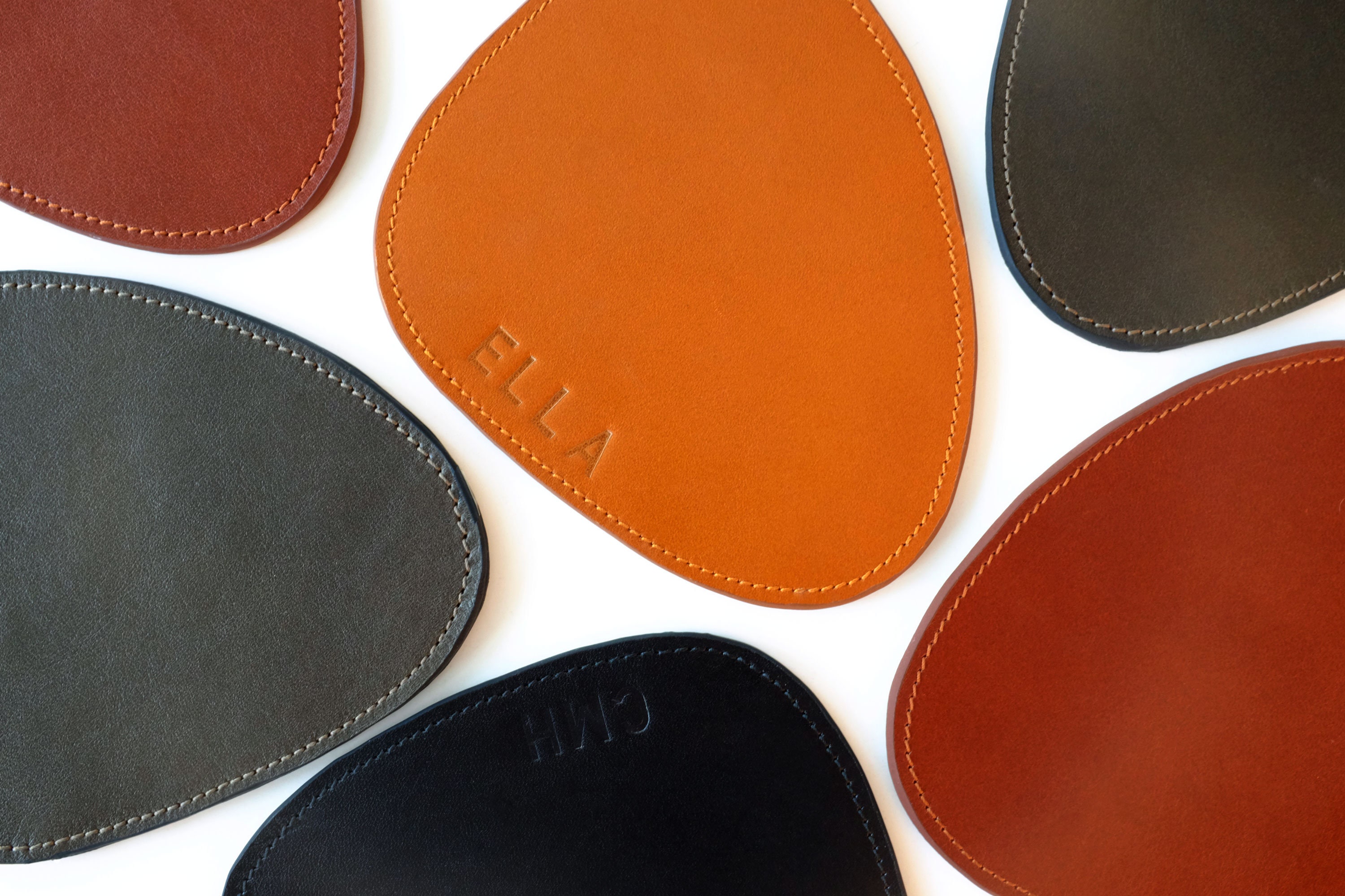 Placemat With Glass Coaster Customizable Leather Etsy