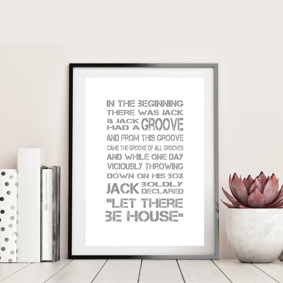 Jack Had A Groove Lyrics Black and White Framed Print - Etsy
