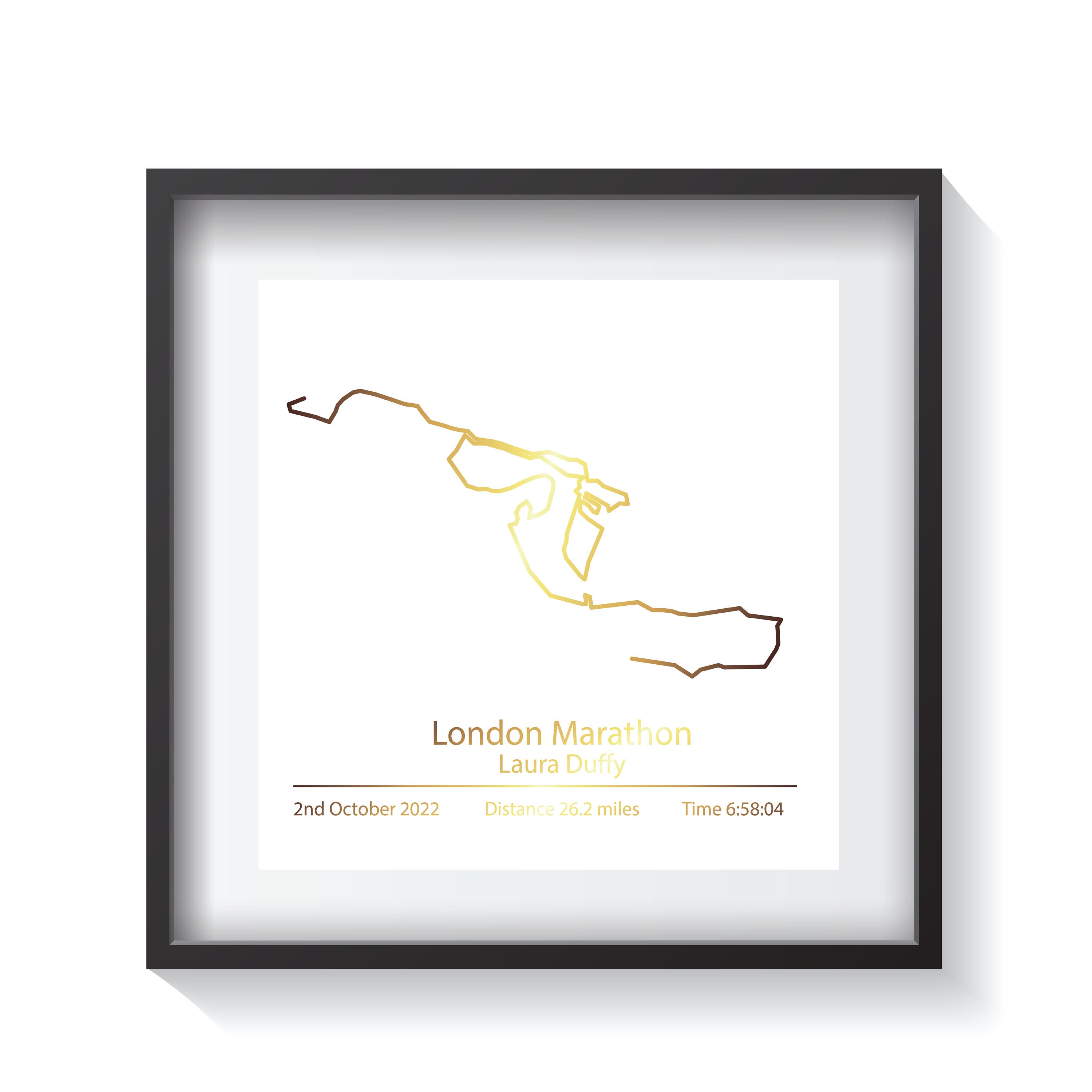 Personalised London Marathon Route Map Gold Framed Print - Etsy