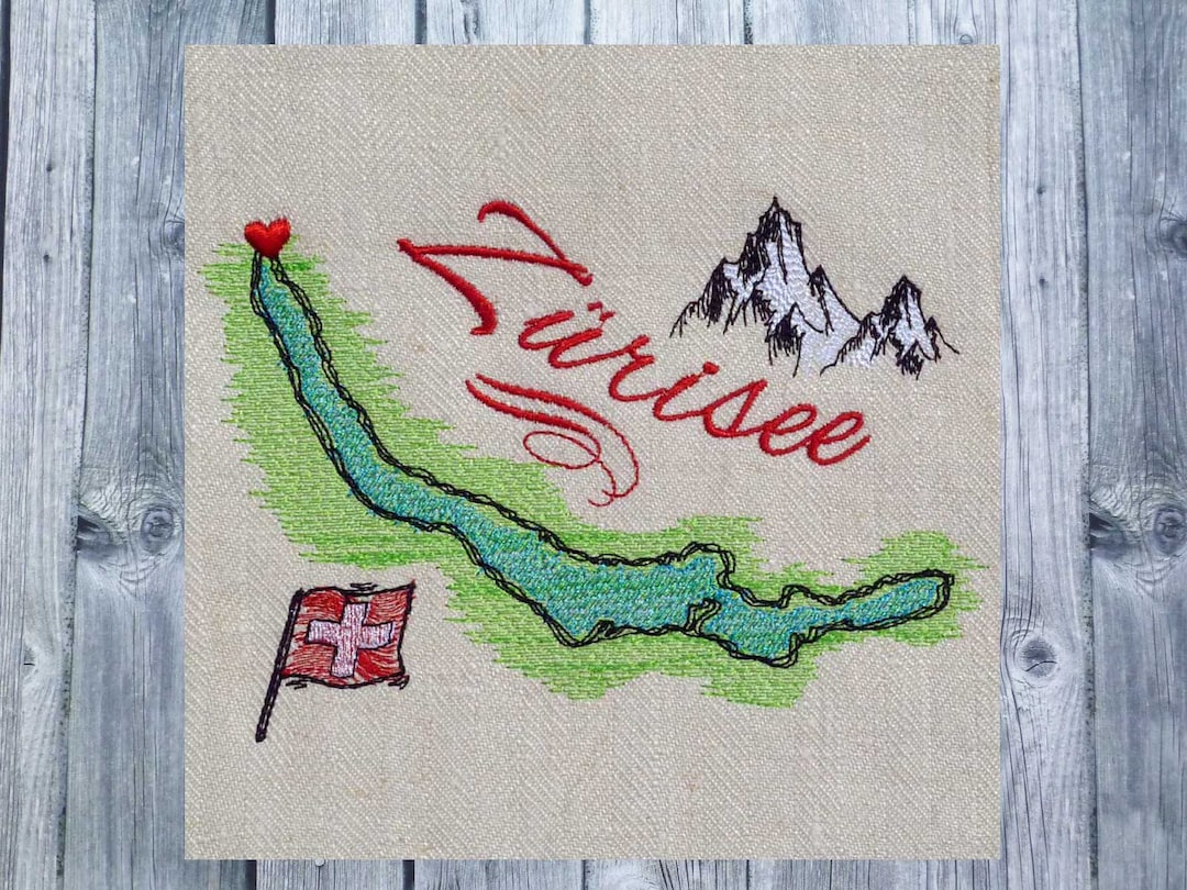 Embroidery Design, Lake Zurich, Switzerland, Lake Zurich, Swiss Lakes ...