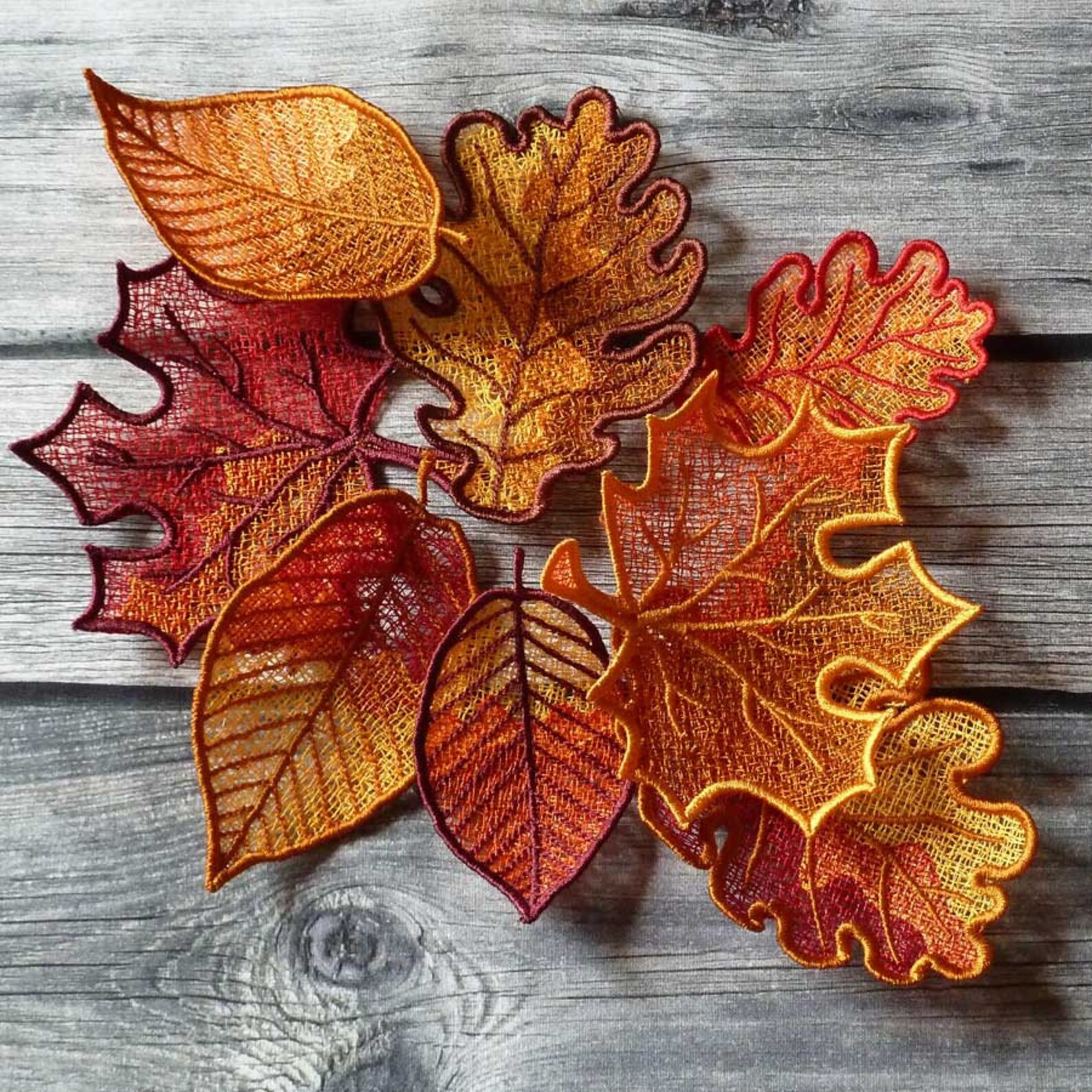 Embroidery File Lace Autumn Leaves Mega Set, Lace Embroidery Design ...