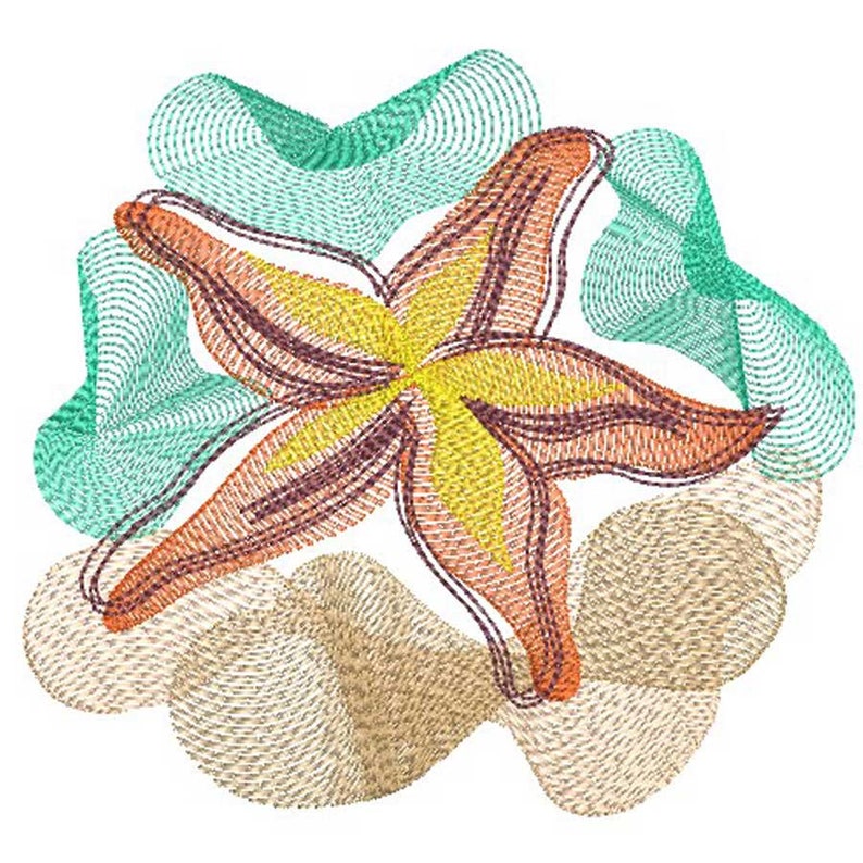 Embroidery Design Starfish Design 5x7 Hoop - Etsy
