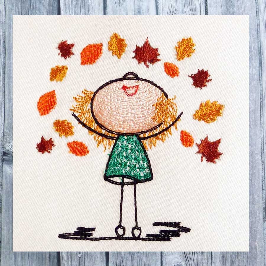 Machine Embroidery Pack Cute Little Girl 4 X4 - Etsy