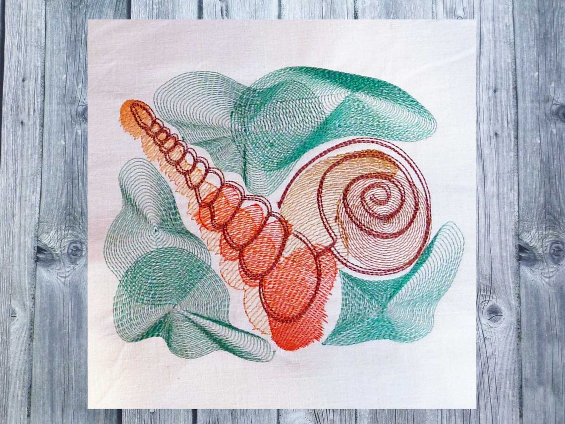 Embroidery File, Sea Snail, Sea Creatures, 13x18, Maritime Embroidery ...