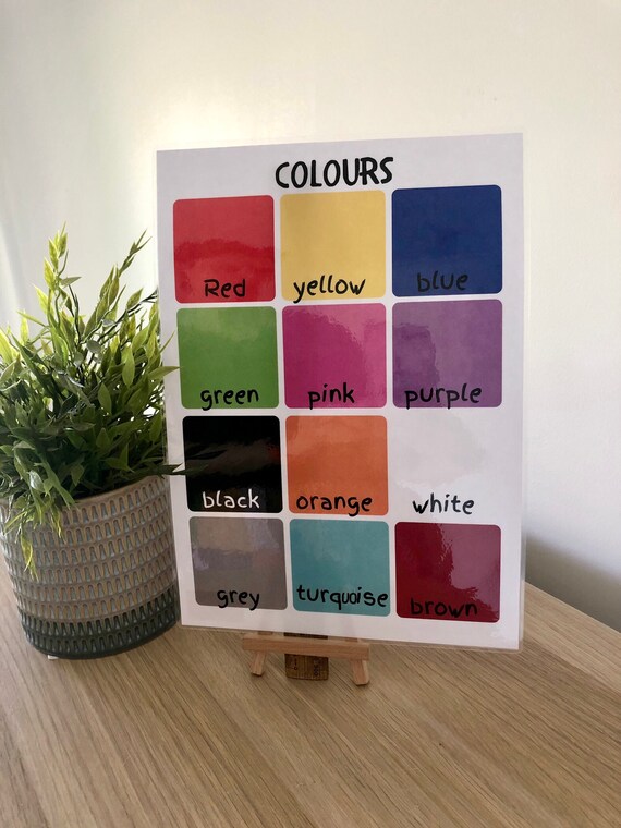 Printable Colour Chart Toddler | Etsy