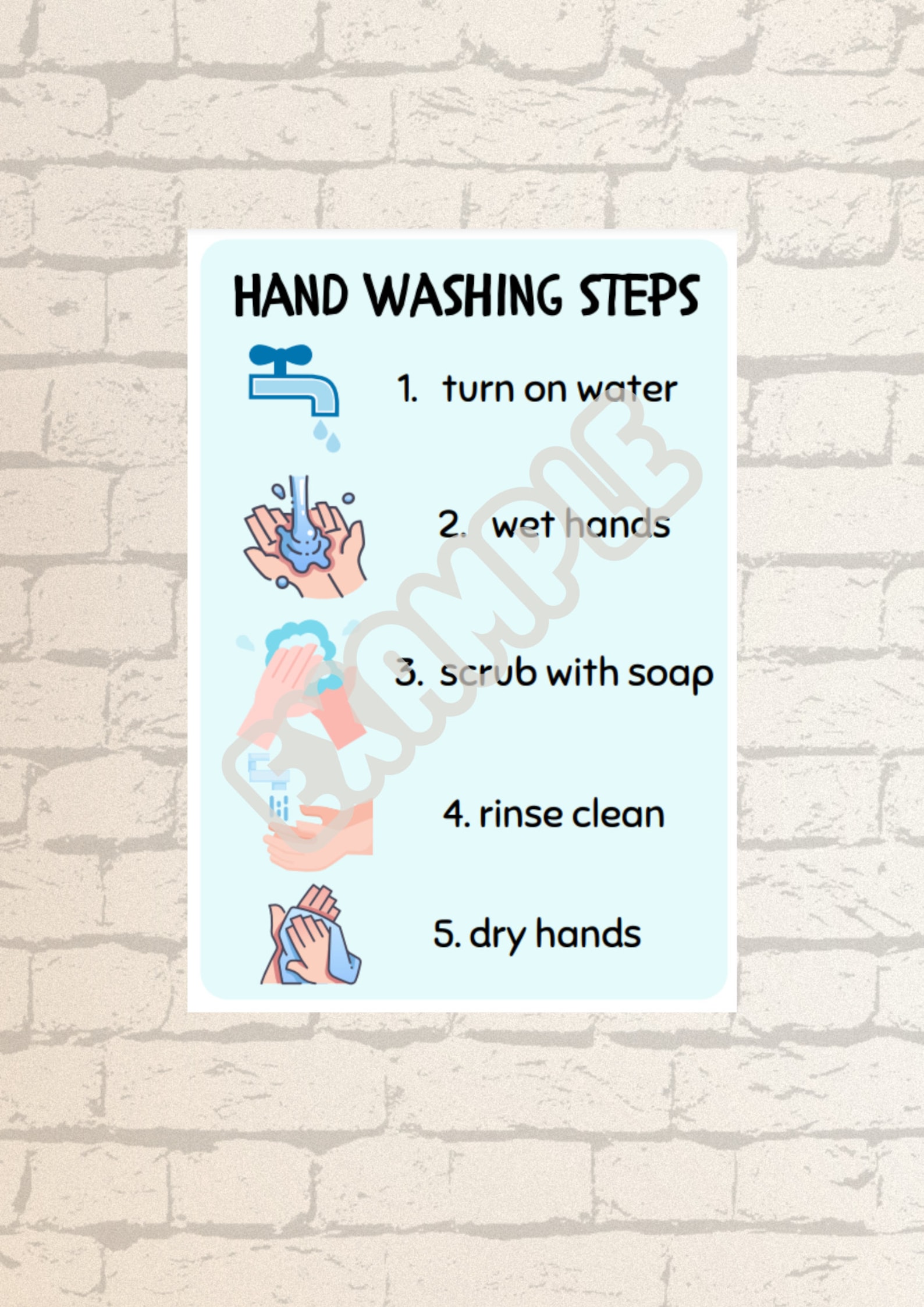 Downloadable Hand Washing Chart Asd Adhd Autism Anxiety - Etsy