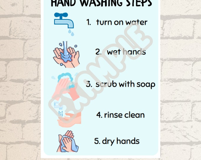 Downloadable Hand Washing Chart Asd Adhd Autism Anxiety - Etsy