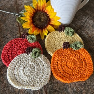 Pumpkin Coasters Set of 4, Fall Coasters, Coasters, Coffee Coasters ...