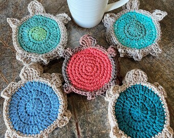 Crochet Turtle Coaster - Etsy