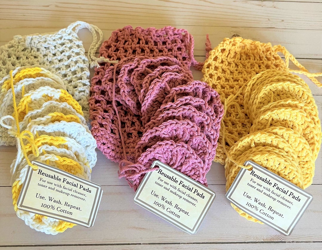 Face Pads Set of 10 With Bag Reusable Pads Cotton Scrubby - Etsy