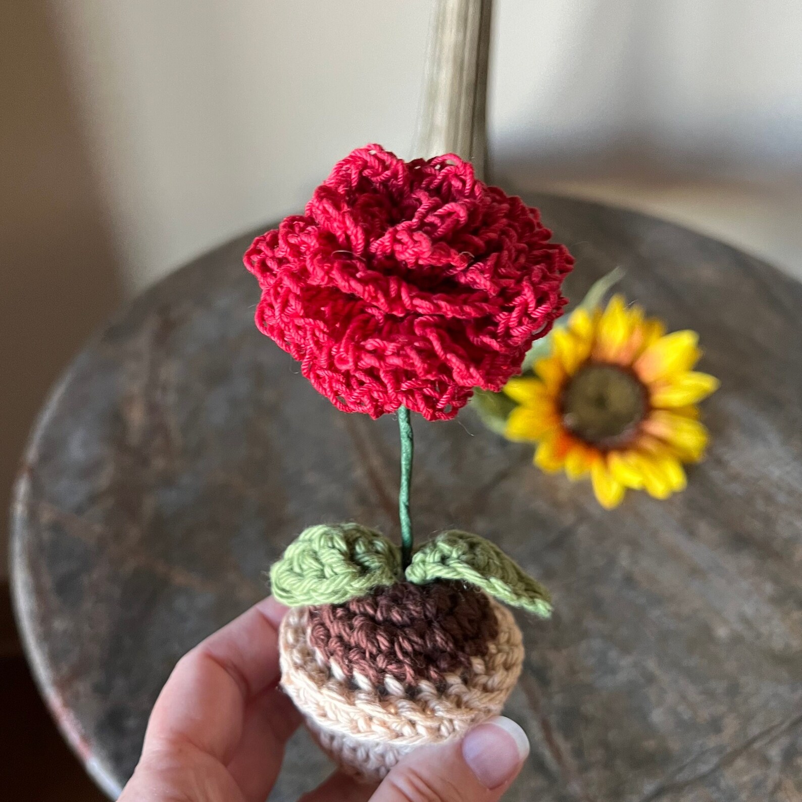 Mini Mums in a Pot Mini Flower Trio Single Mum Crochet - Etsy