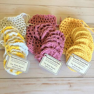 Face Pads Set of 10 With Bag, Reusable Pads, Cotton Scrubby, Cleansing ...