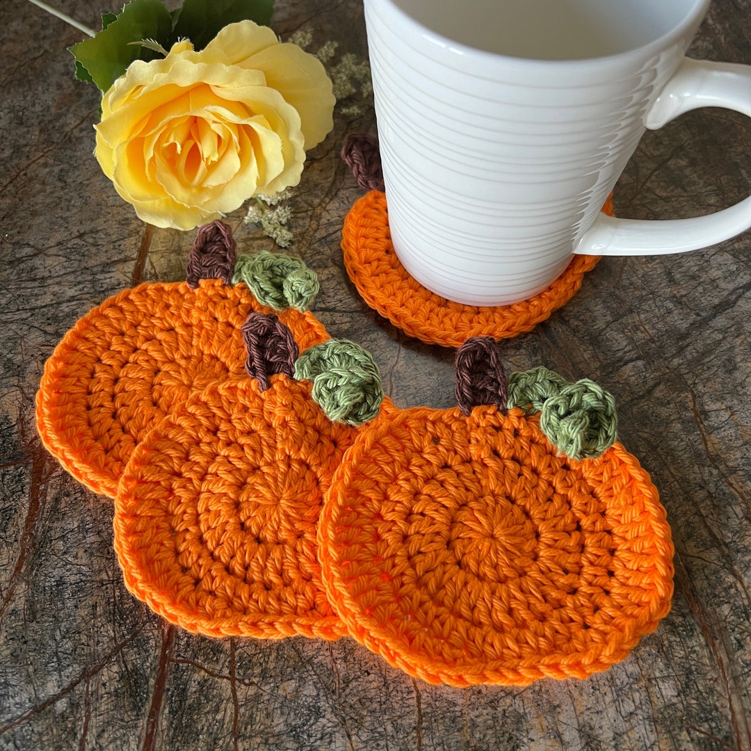 Pumpkin Coasters Set of 4, Fall Coasters, Coasters, Coffee Coasters ...