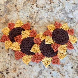 Sunflower Coaster Set of 4 Coasters Drink Coasters - Etsy