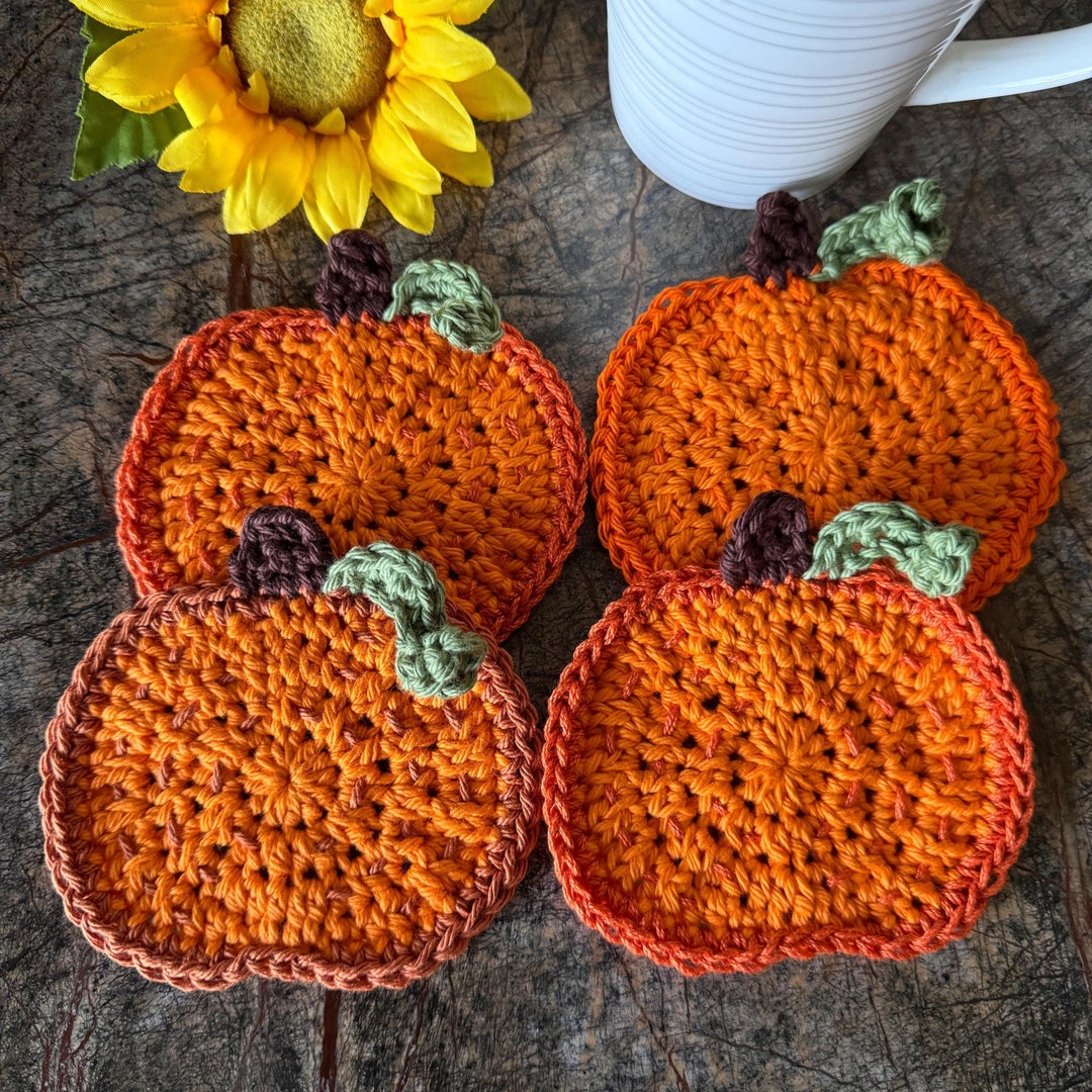 Pumpkin Coasters Set of 4, Fall Coasters, Coasters, Coffee Coasters ...
