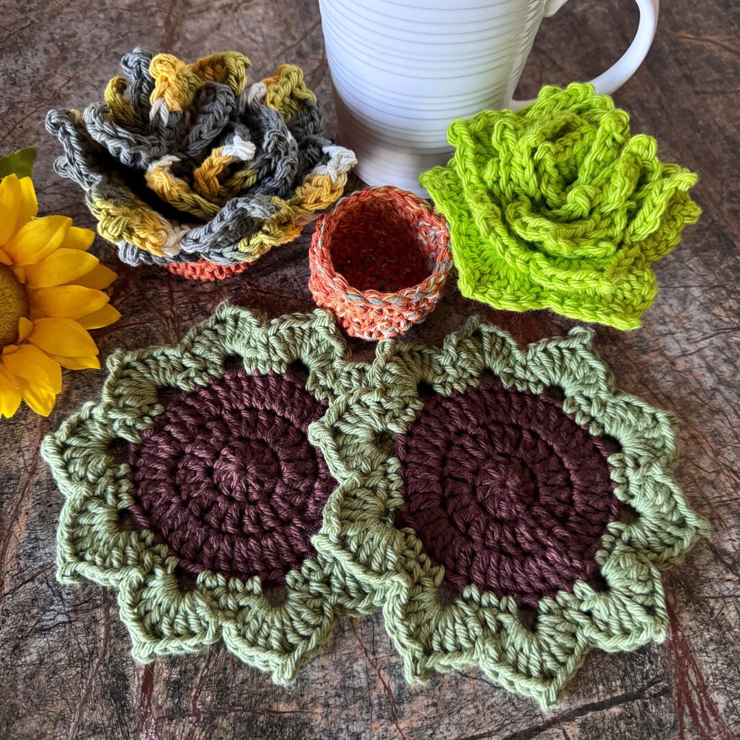 Succulent Coaster Set of 2, Cactus Coasters in a Pot, Leaf Coasters ...