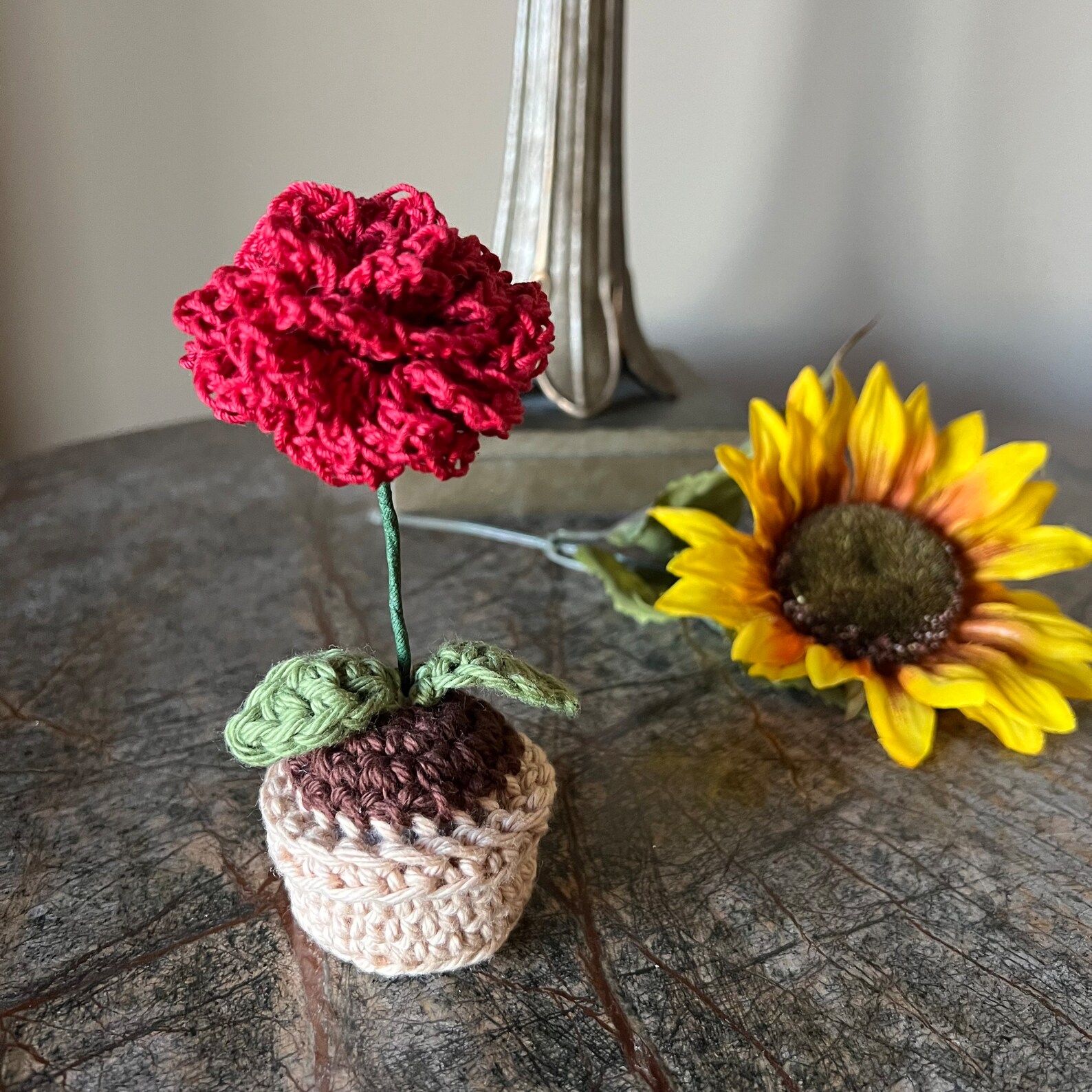Mini Mums in a Pot Mini Flower Trio Single Mum Crochet - Etsy