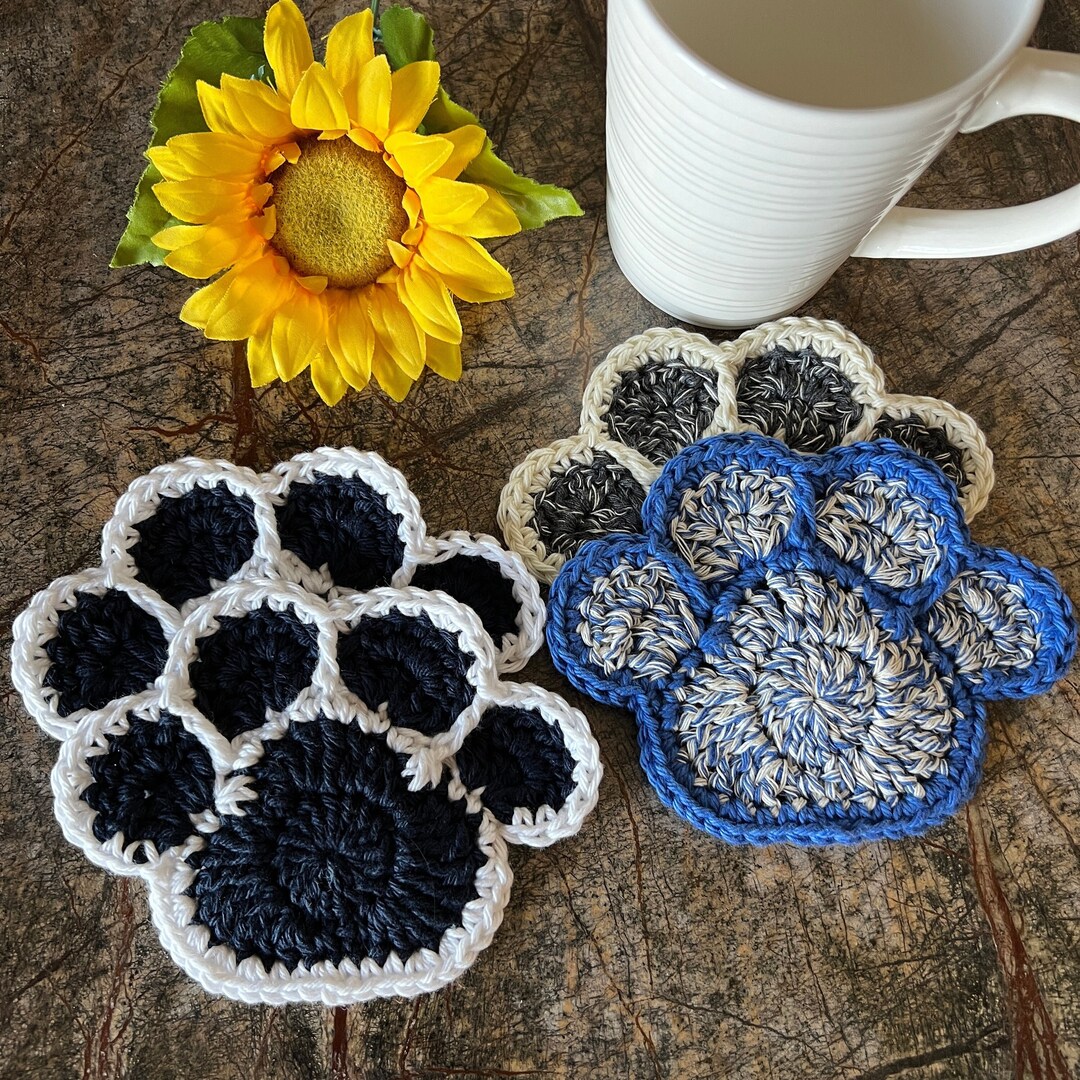 Paw Print Coaster Set of 2 or 4, Paw Coasters, Coasters, Dog Coasters ...