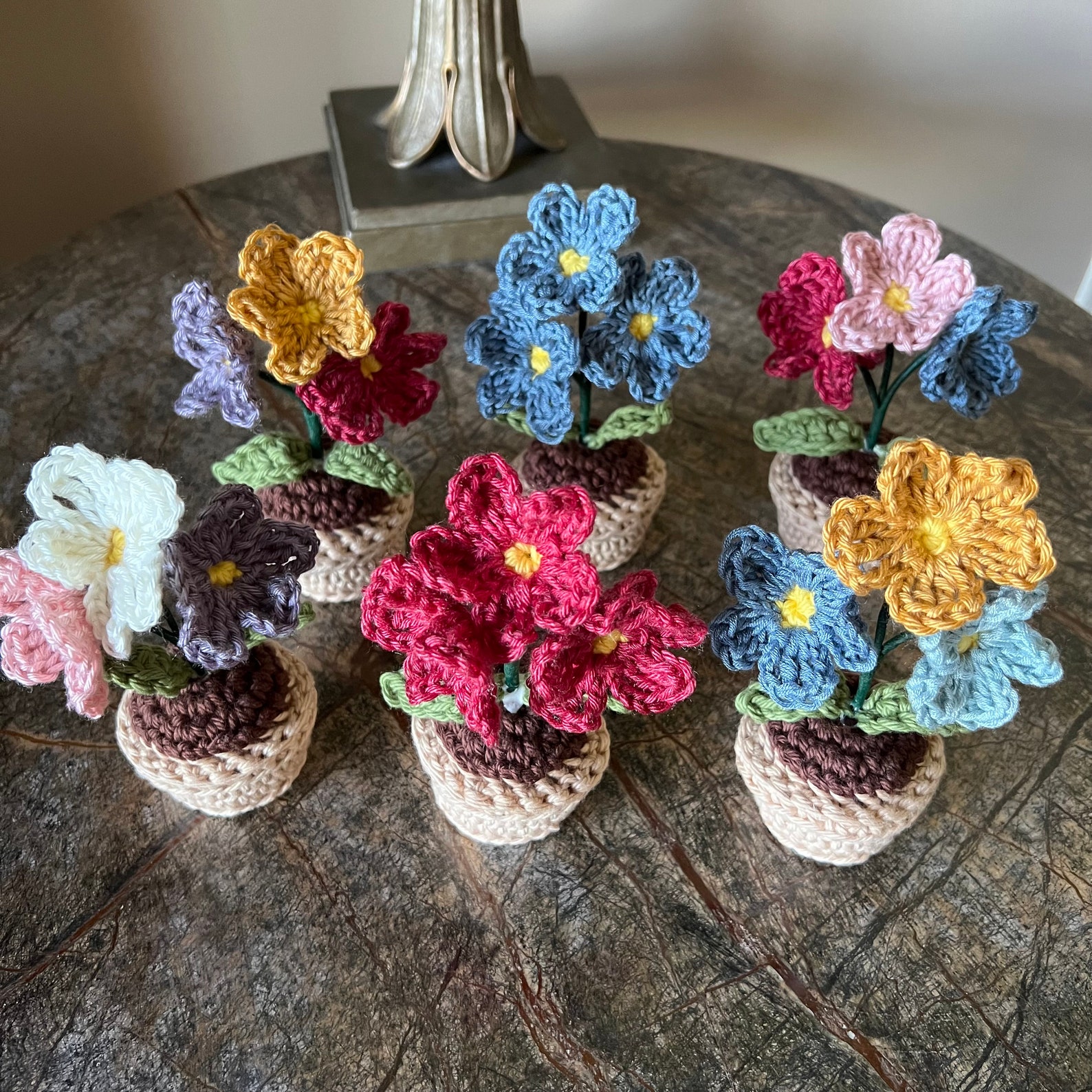 Mini Forget-me-not Flower in a Pot Mini Flower Trio Mini - Etsy