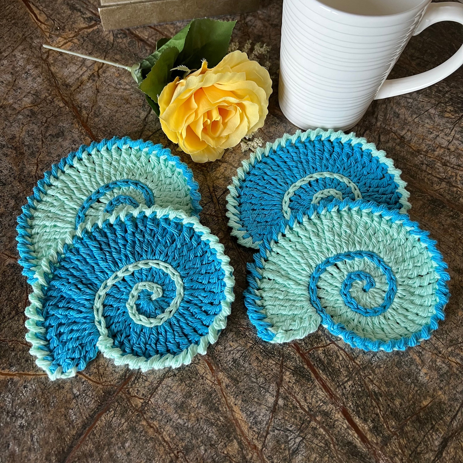 Seashell Coasters Set of 4 Seashell Beach Coasters Coasters - Etsy