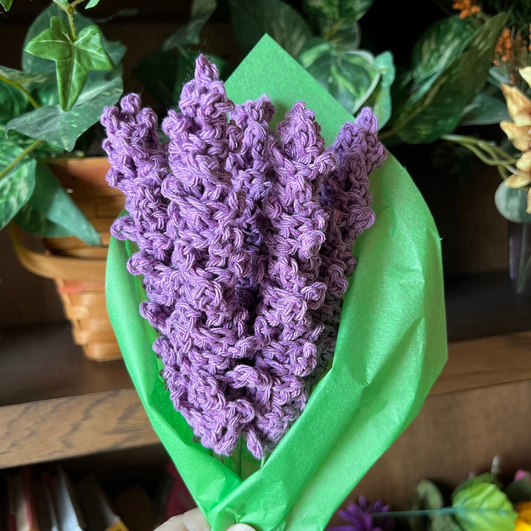 Crochet Lavender Set of 4 or 5, Lavender Sprigs, Flower Bouquet, Easter ...