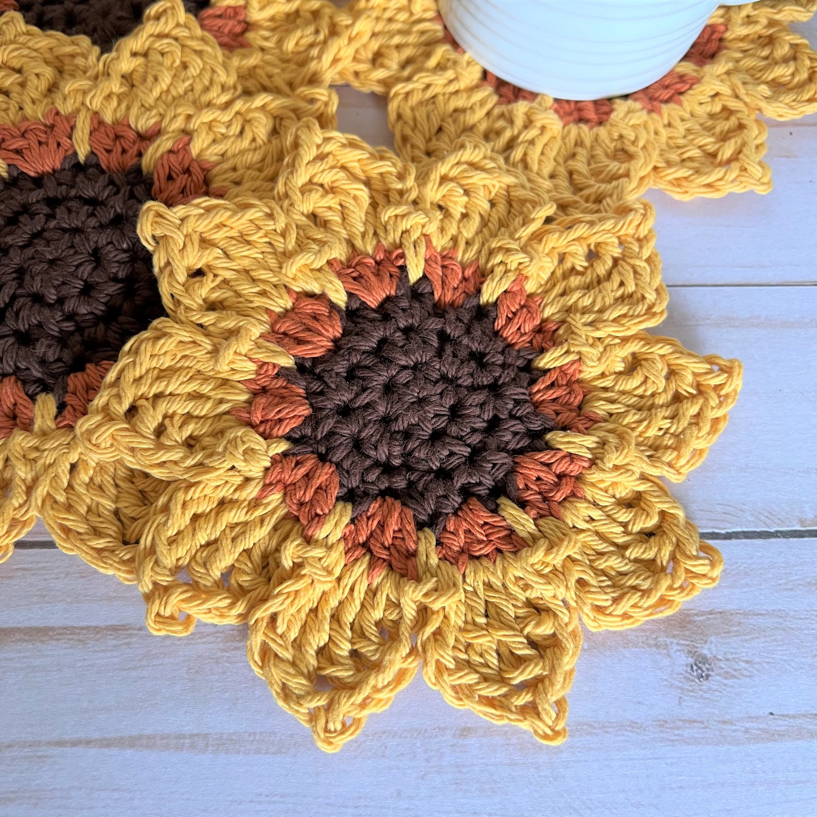 Sunflower Coaster Set of 4 Coasters Sunflowers Coffee Home - Etsy