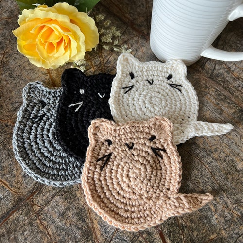 Crochet Pattern Cat Coaster - Etsy