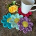 Daisy Coasters Set of 4 Flower Coasters Unique Gifts Cotton - Etsy