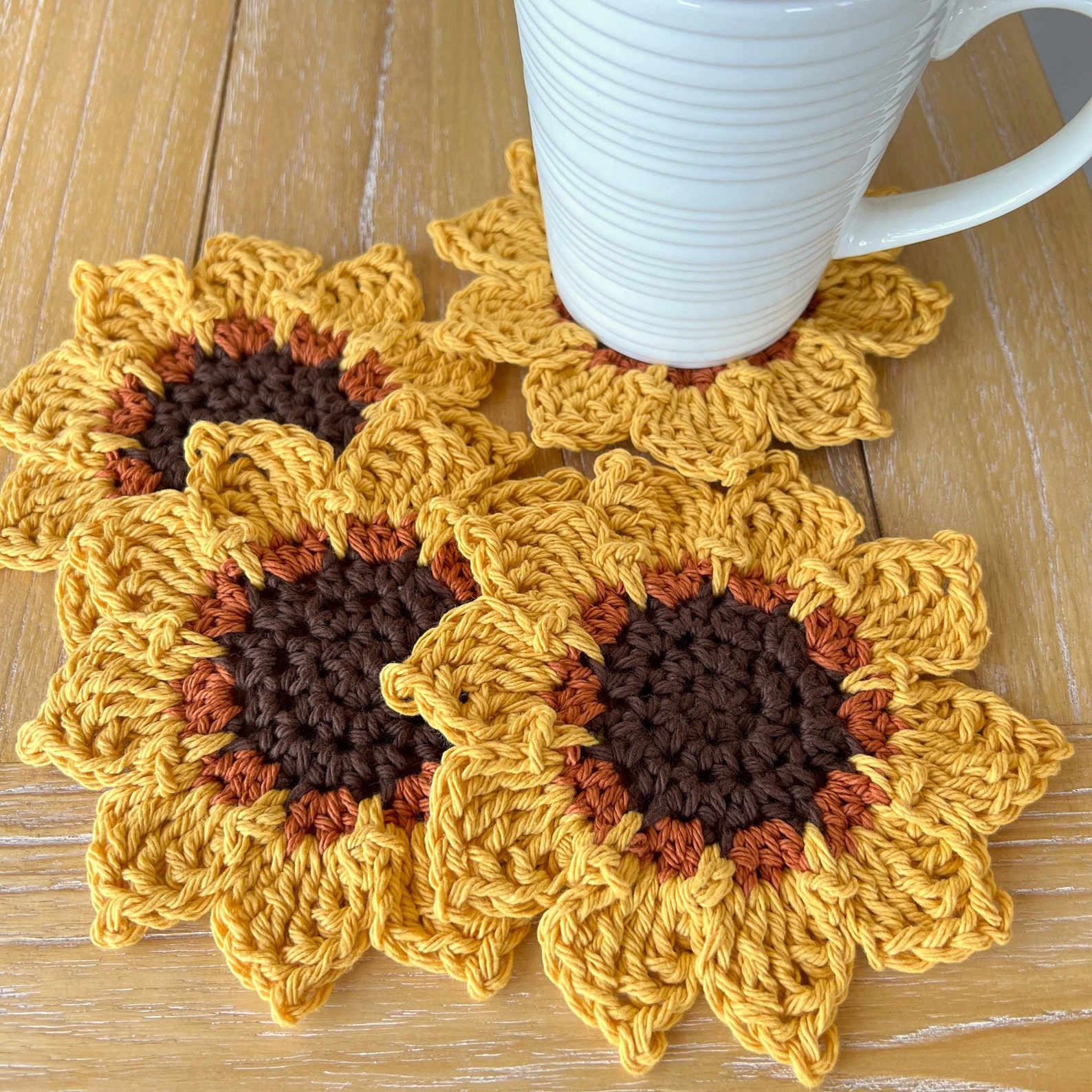 Sunflower Coaster Set of 4 Coasters Sunflowers Coffee Home - Etsy