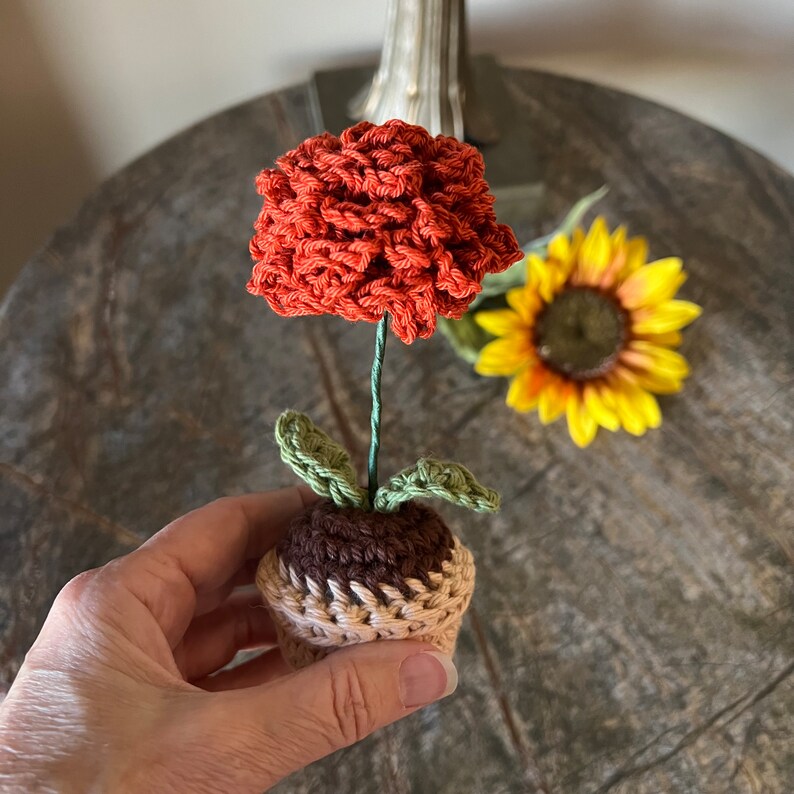 Mini Mums in a Pot Mini Flower Trio Single Mum Crochet - Etsy
