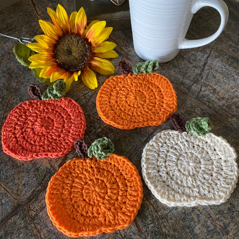 Pumpkin Coasters Set of 4 Fall Coasters Coasters Coffee | Etsy